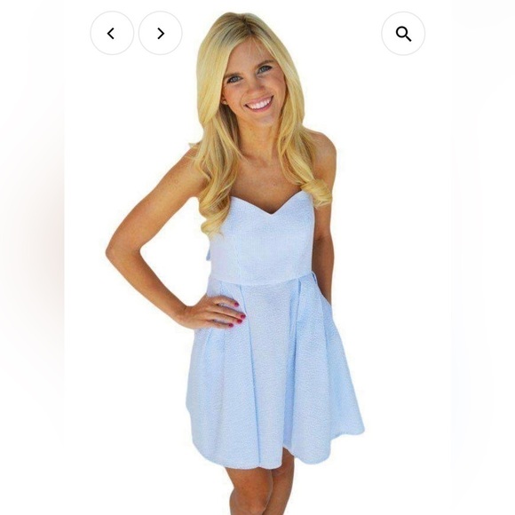 Lauren James | Dresses | Lauren James Light Blue Seersucker The Corbin ...